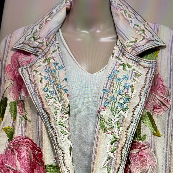 Vintage | Jackets & Coats | Vintage Floral Embroidered Spring Jacket ...
